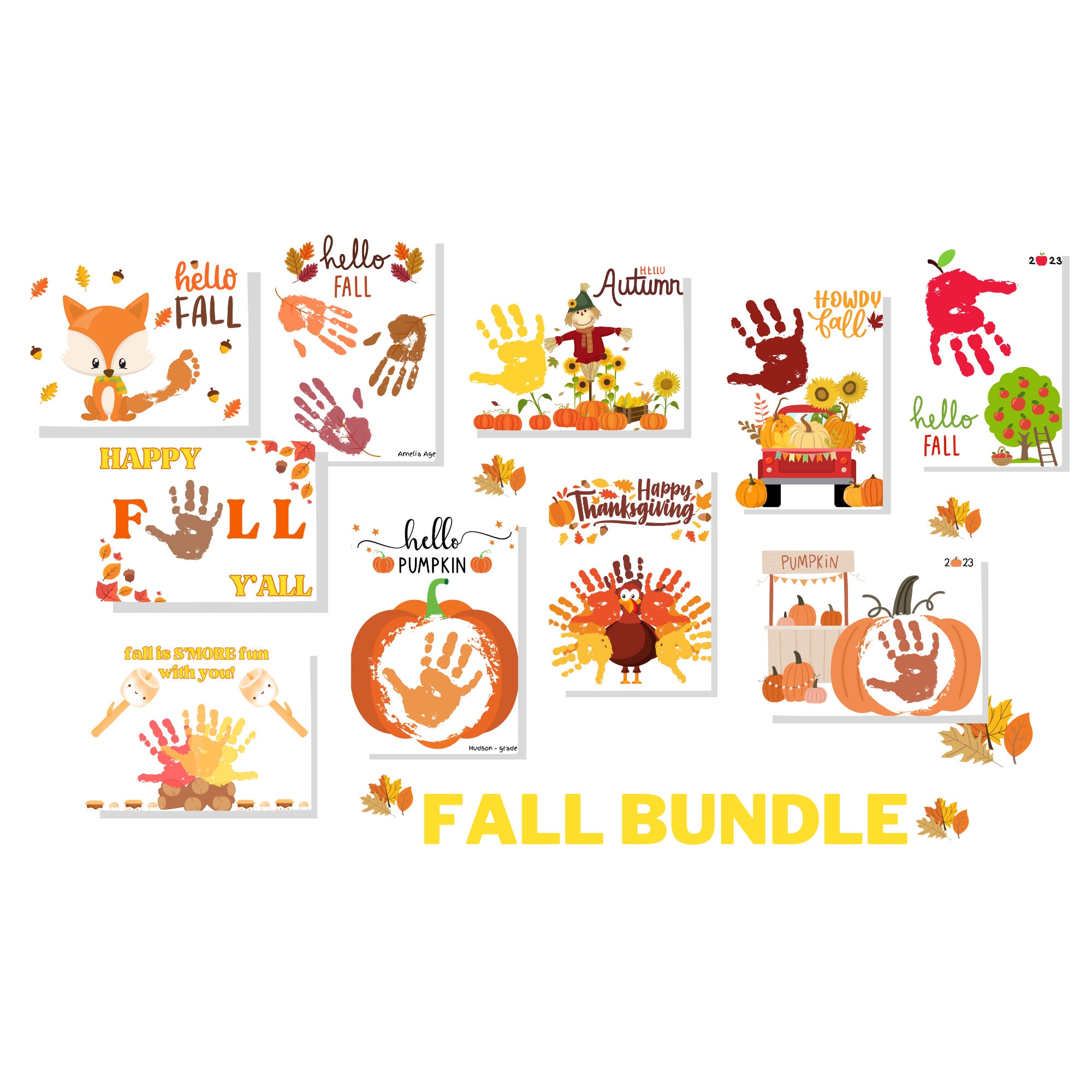 Fall Handprint Craft Bundle Fall Preschool Craft Fall Craft Kids ...