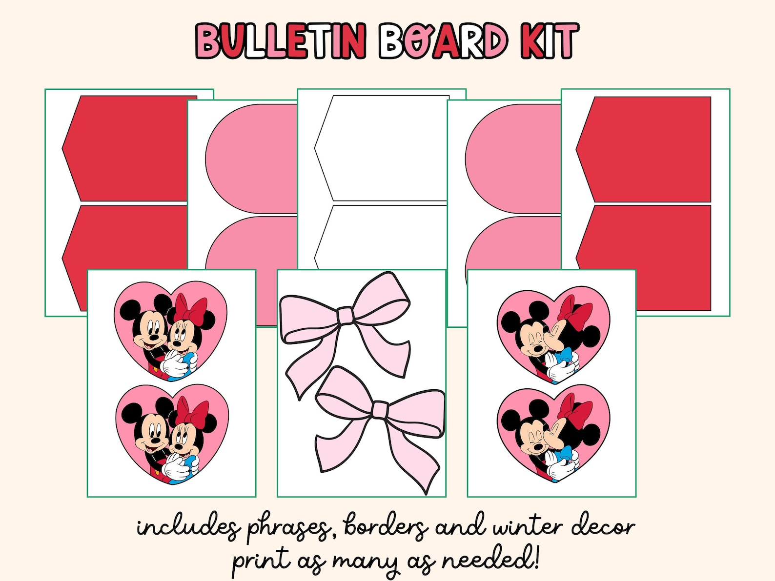 Valentine's Day Bulletin Board Kit: February Classroom Decor (printable ...