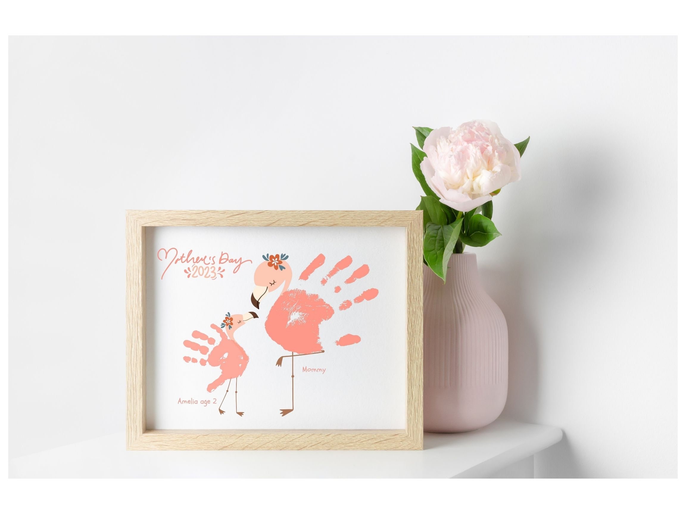 Flamingo Handprint Art for Mothers Day 5 Minute Craft for - Etsy