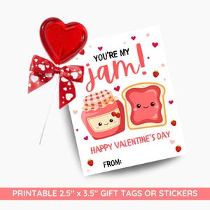 Printable Happy Valentines Day Gift Tag, You're My Jam Valentines Day ...