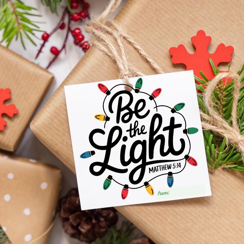 Be the Light Christmas Tag, LDS Printable (digital Download) - Etsy