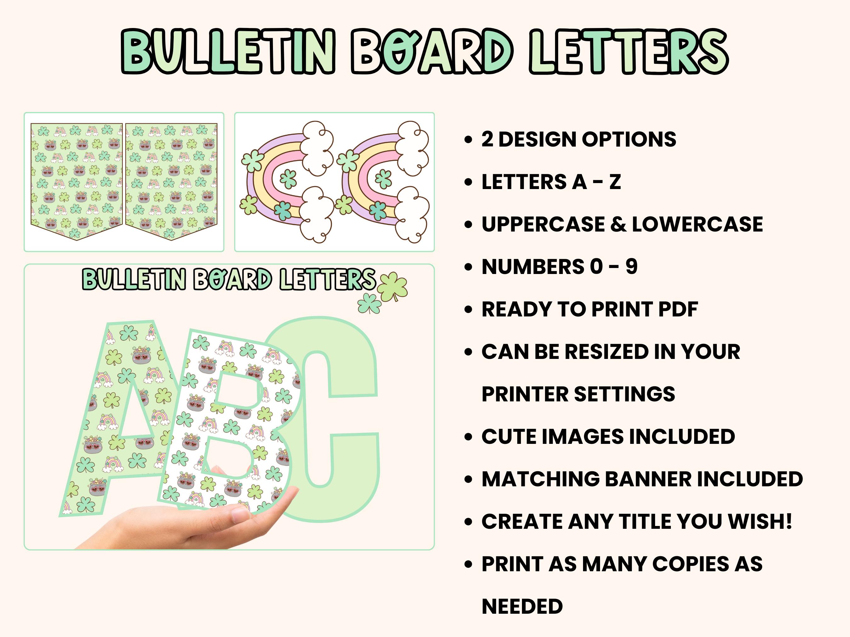 Bulletin Board Letters - Printable Letters for Classroom Decor St ...