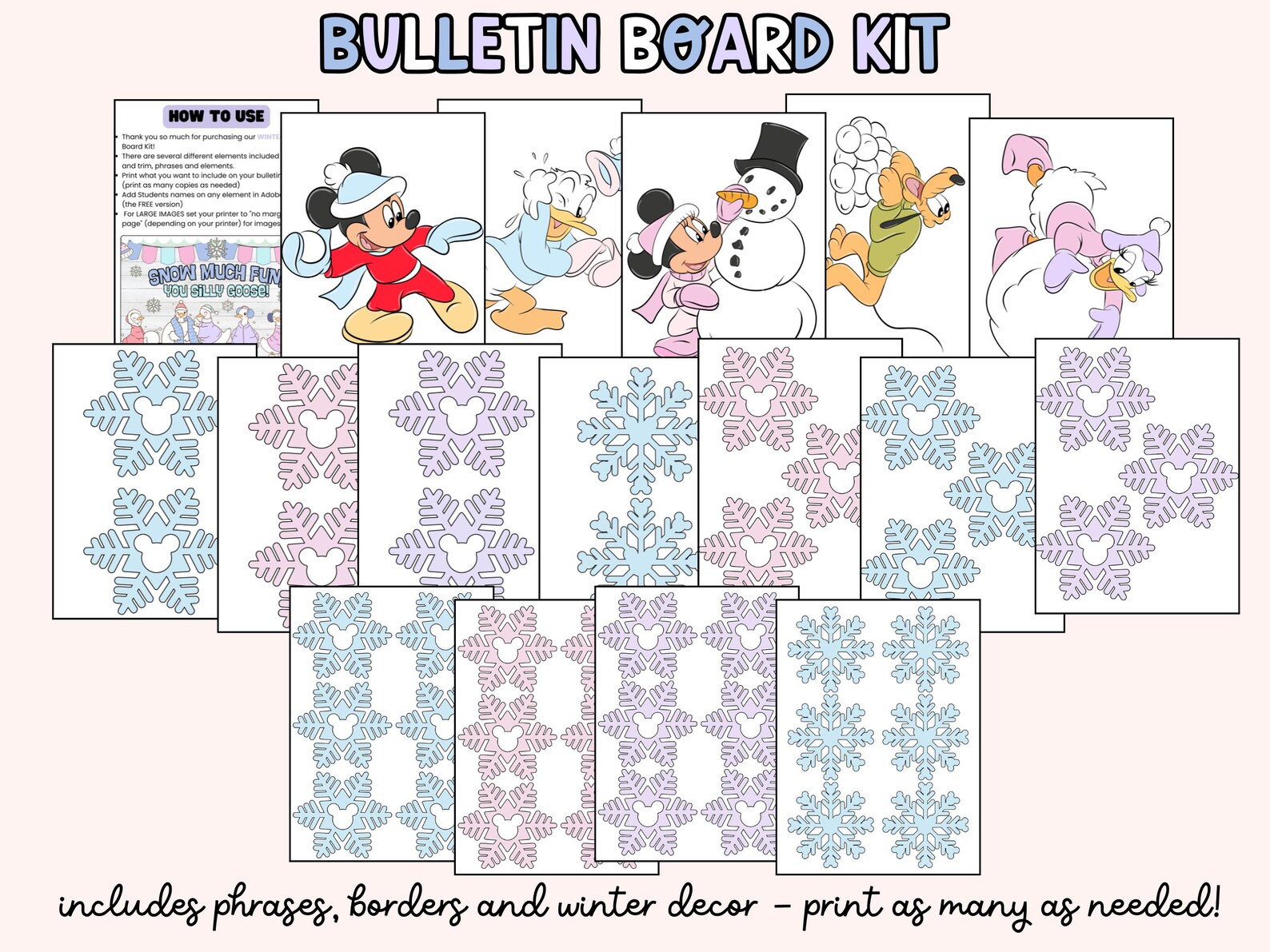 Snow Much Fun Winter Bulletin Board Kit: January Themed Classroom Decor ...