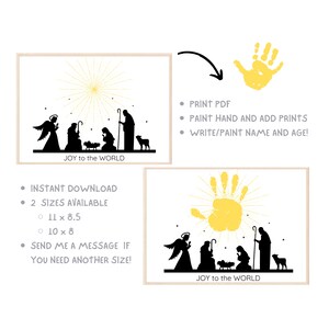 Printable Nativity Christmas Handprint Art Craft, Sunday School Craft ...