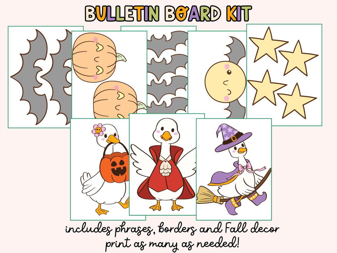 Silly Goose Halloween Bulletin Board Decor: Printable Classroom Kit ...