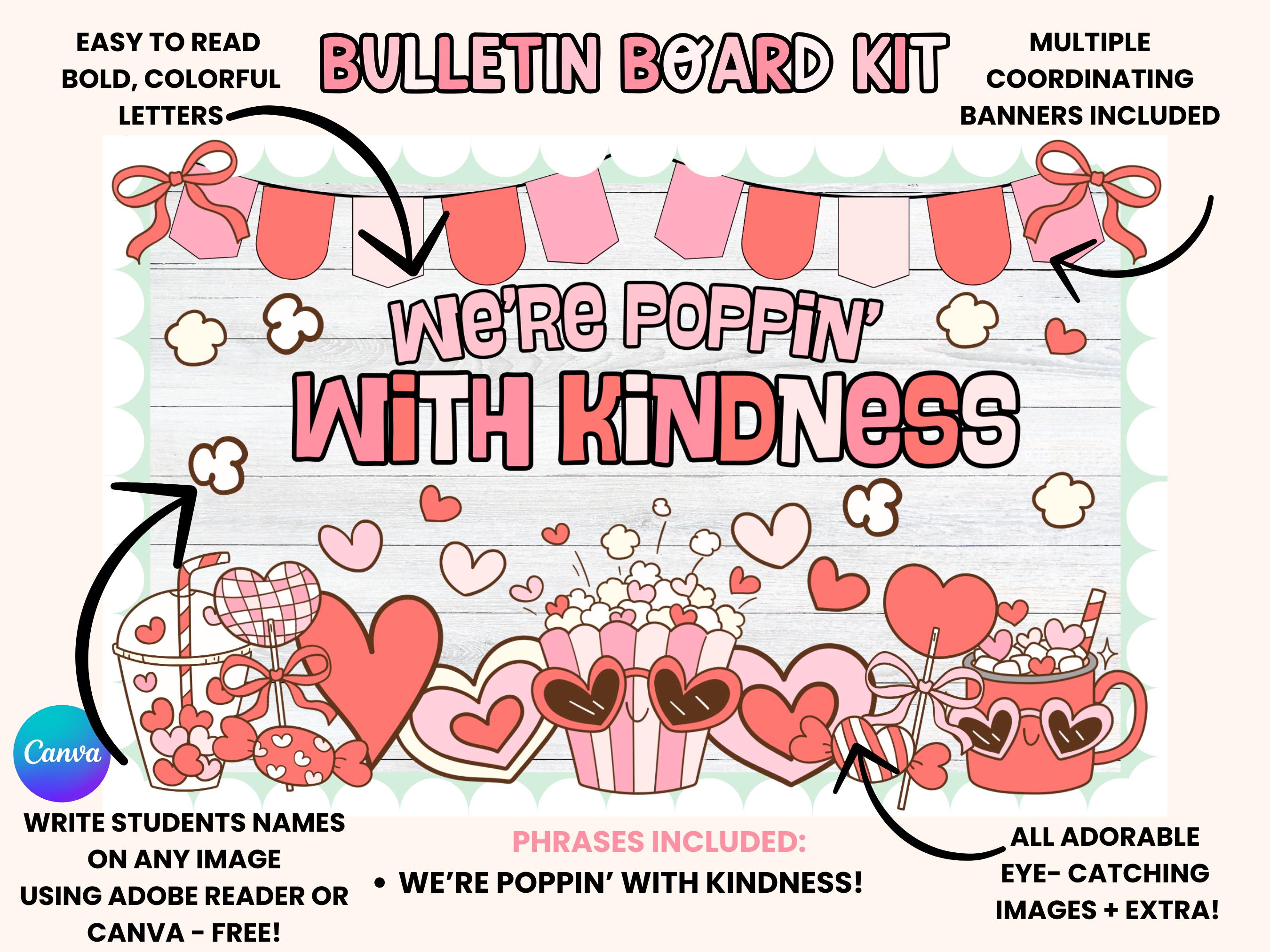 Kindness Valentine's Day Bulletin Board Kit: February Classroom Decor ...
