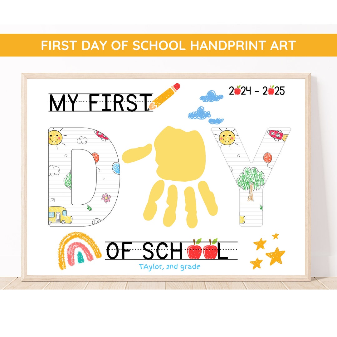 First Day of School Handprint Craft | Back to School Printable | Memory ...
