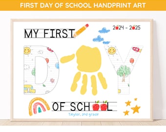 First Day of School Handprint Craft, Back to School Printable ...