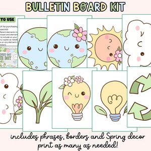 Earth Day Bulletin Board Kit, April Classroom Decor, Printable Recycle ...