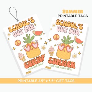 Printable Summer End of School Year Tags, Gift Tags From Teacher, Last ...