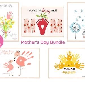 Mothers Day Handprint Art Bundle | Kids Baby | Footprint Art | Mother's ...