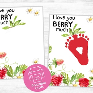 Mothers Day Footprint Crafts, Footprint Art Strawberry, Footprint ...
