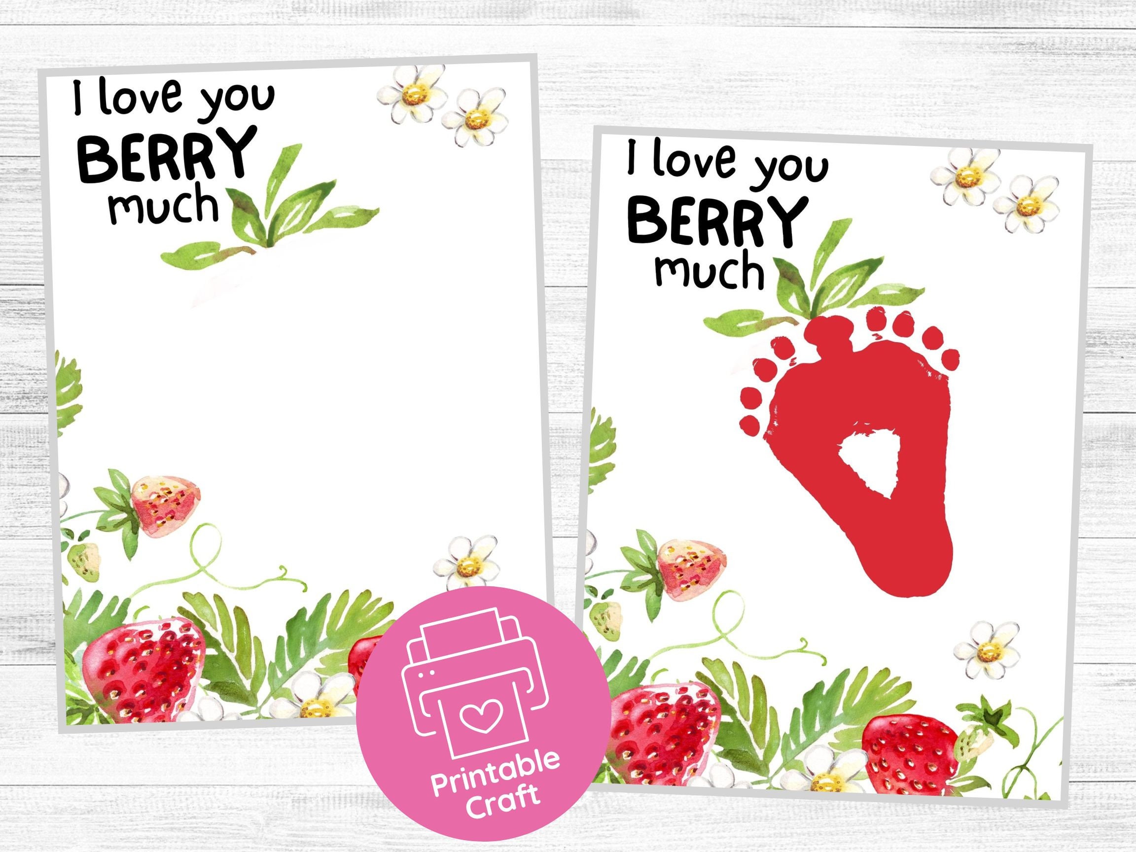 Mothers Day Footprint Crafts, Footprint Art Strawberry, Footprint ...