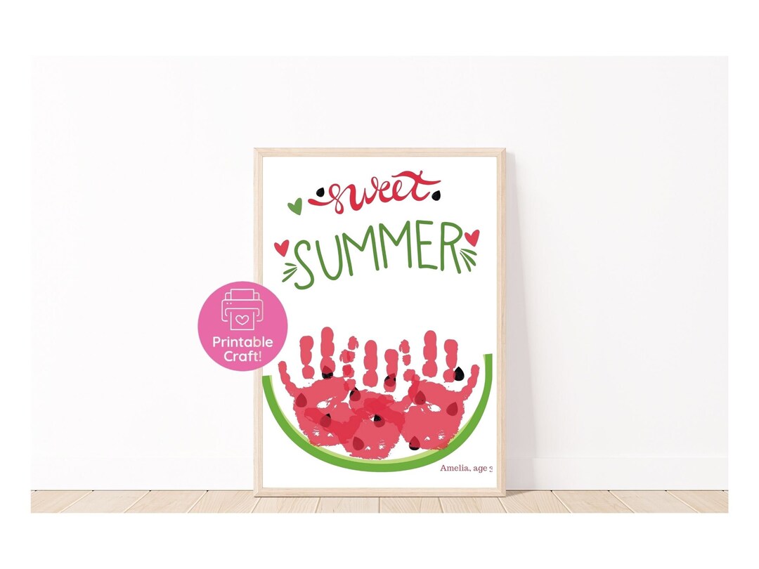 Watermelon Handprint Art: Summer Kids Craft (digital Download) - Etsy