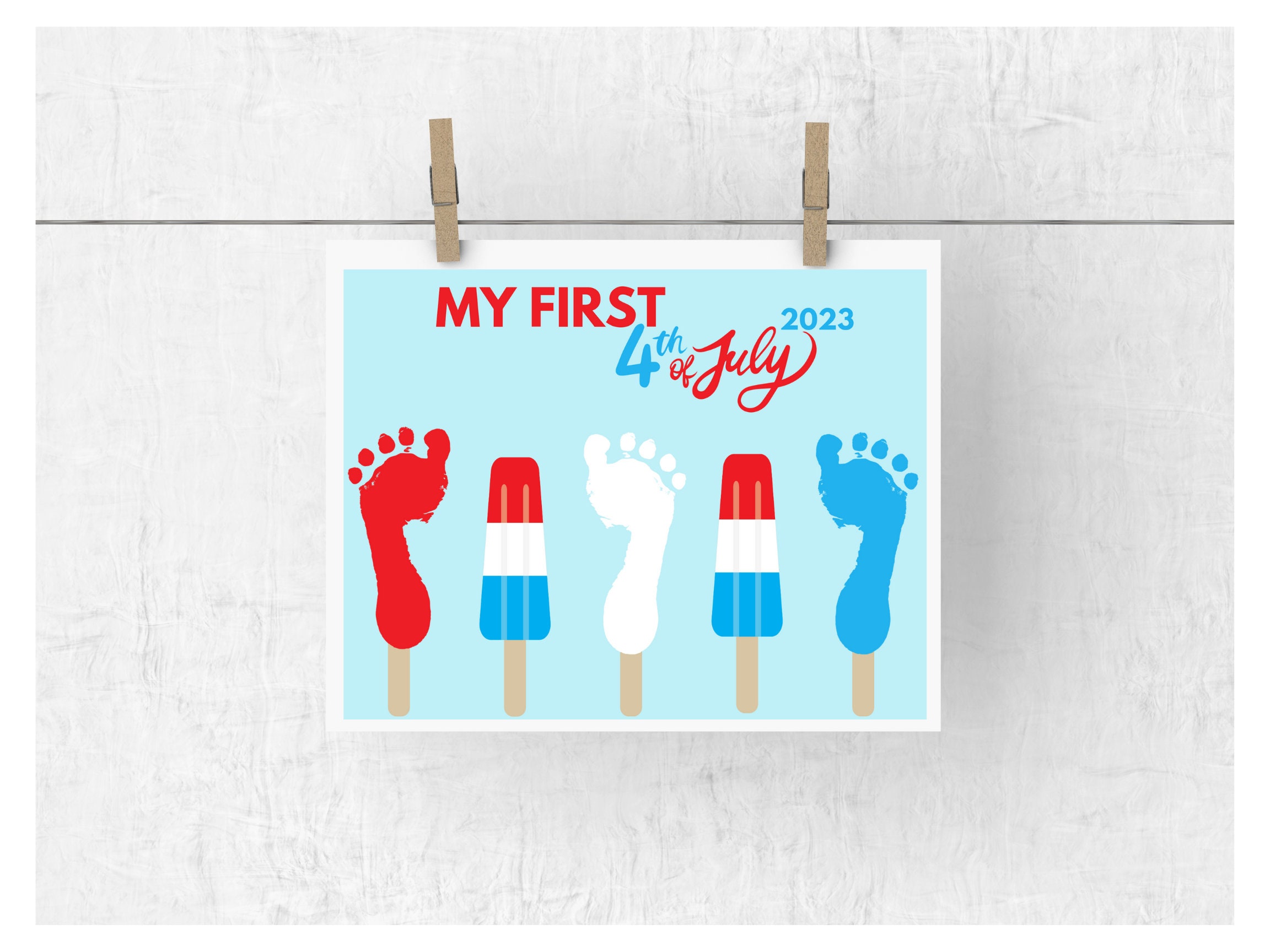 My First 4th of July Footprint Craft Fourth of July Handprint Art ...