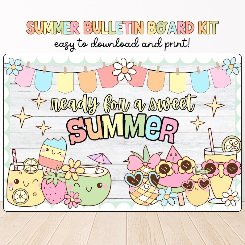 Summer Bulletin Board Kit: End of Year Classroom Decor (digital ...