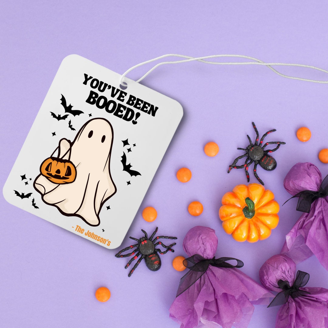 You've Been Booed Gift Tag: Retro Halloween Printable (PDF) - Etsy