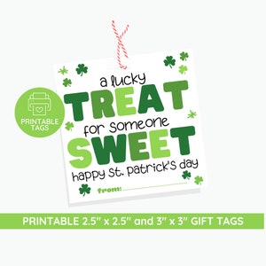 St Patricks Day Printable Gift Tag, Printable St Patricks Day Classroom ...