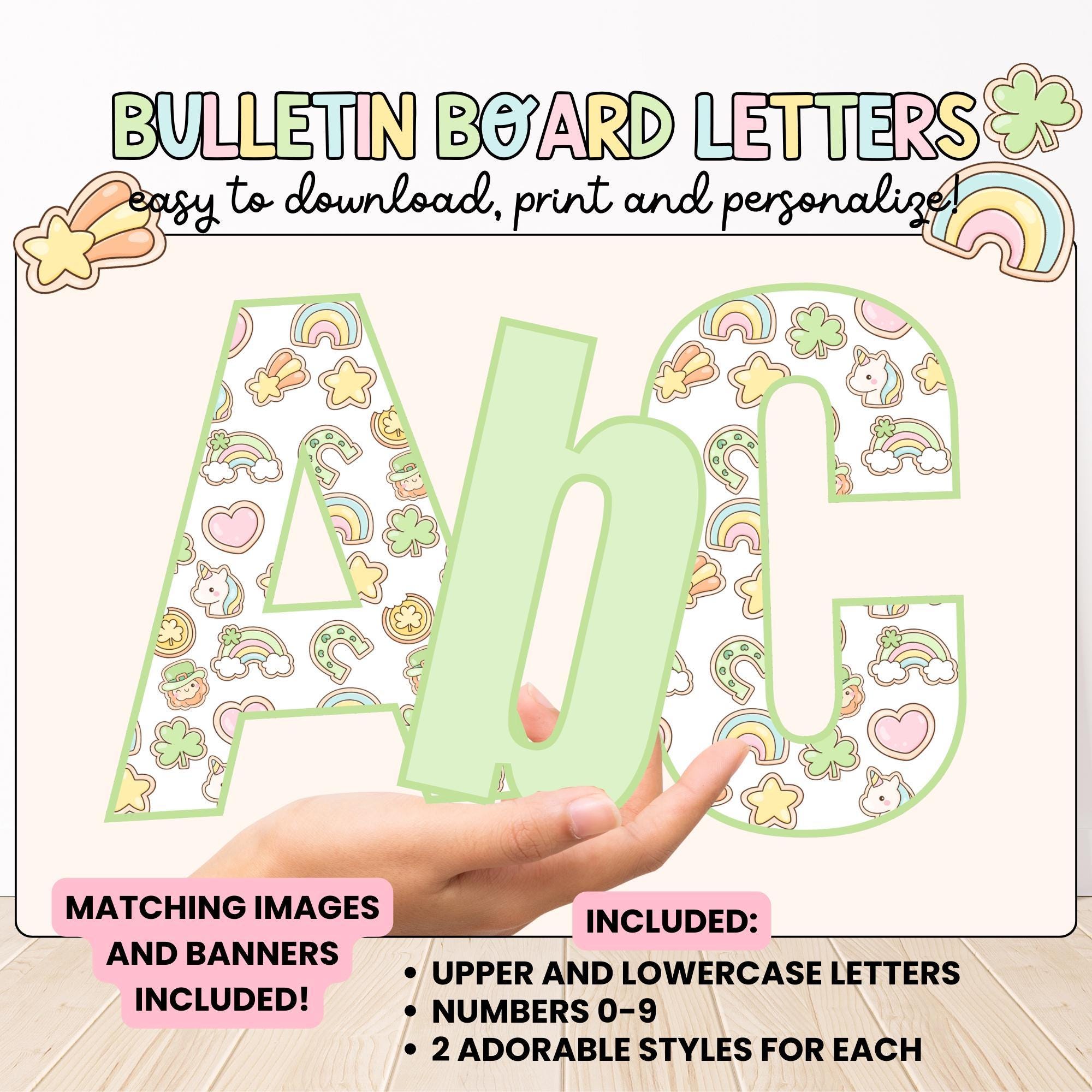 Lucky Charms Bulletin Board Letters - Printable Letters for Classroom ...