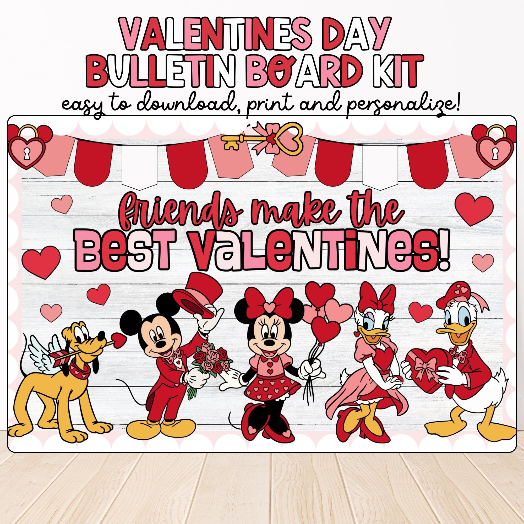Valentine's Day Bulletin Board Kit: February Classroom Decor (printable ...