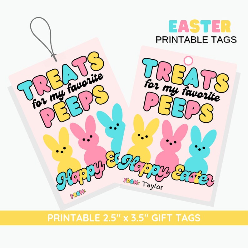 Happy Easter to My Favorite PEEPS Tag, Easter Tags Printable, Easter ...