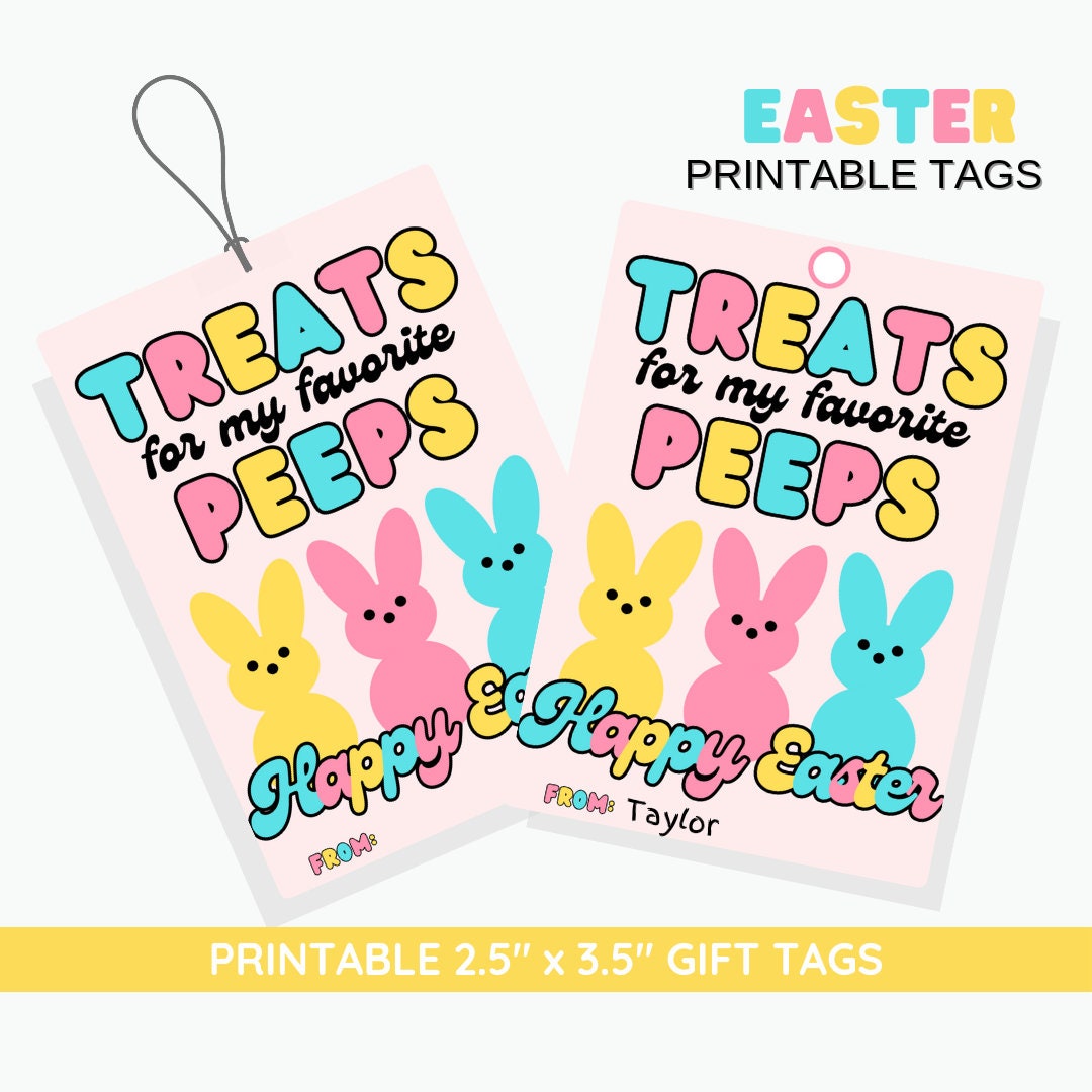 Happy Easter to My Favorite PEEPS Tag, Easter Tags Printable, Easter ...