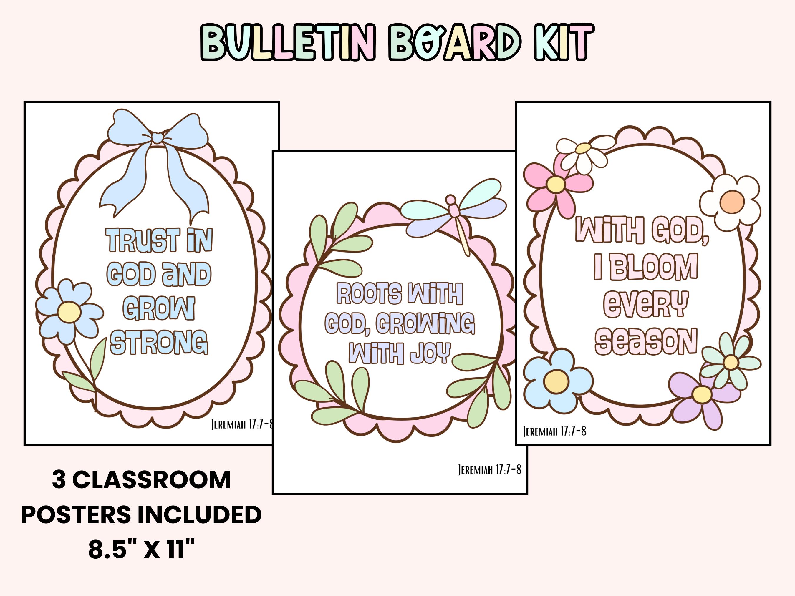 Christian Spring Bulletin Board Kit - Bloom Where God Plants You ...