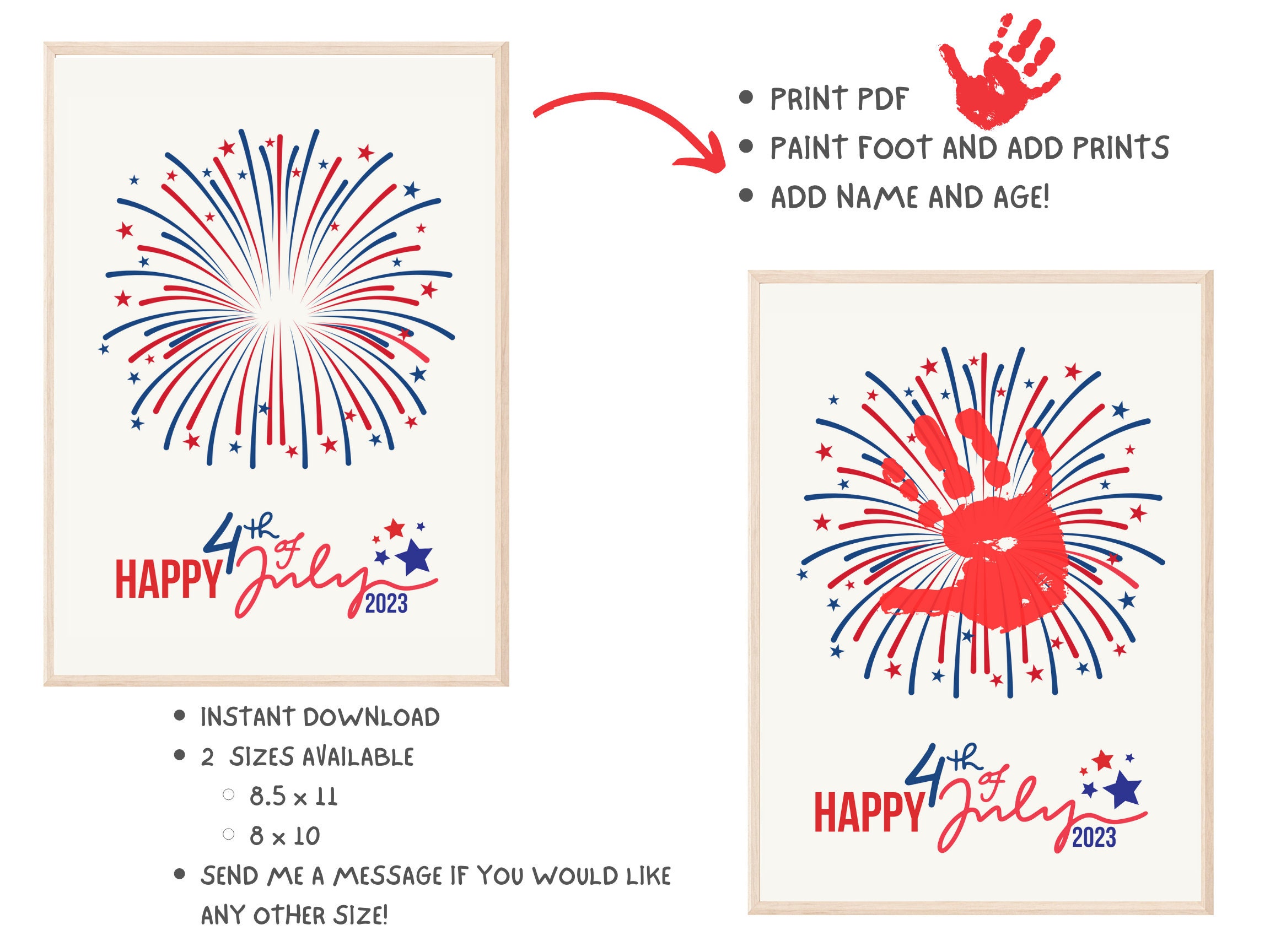 4th of July Handprint Craft Fourth of July Handprint Craft for Kids ...