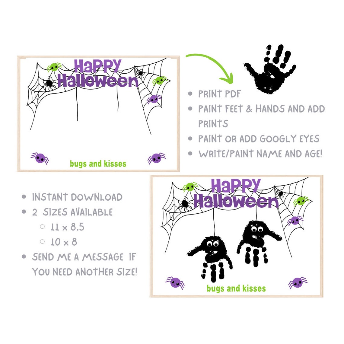 Halloween Handprint Bundle Spooky Halloween Handprint Crafts and ...