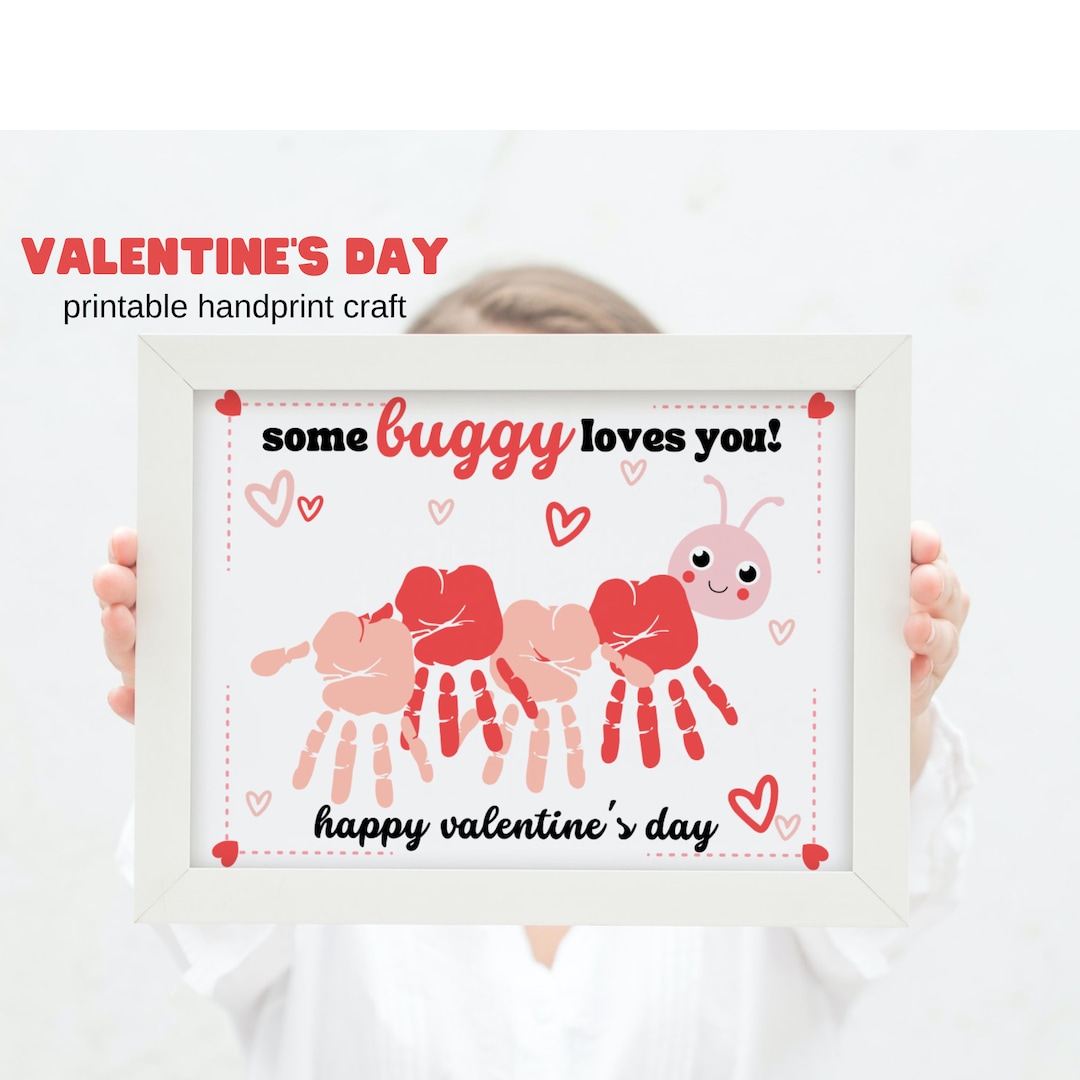 PRINTABLE Valentines Day Handprint Art Craft for Kids, Keepsake Art ...