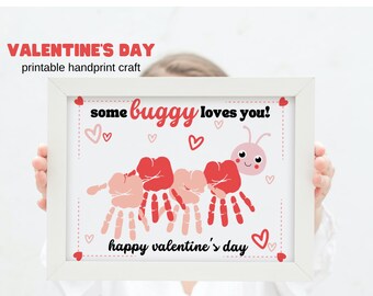 PRINTABLE Valentines Day Handprint Art Craft for Kids, Keepsake Art ...
