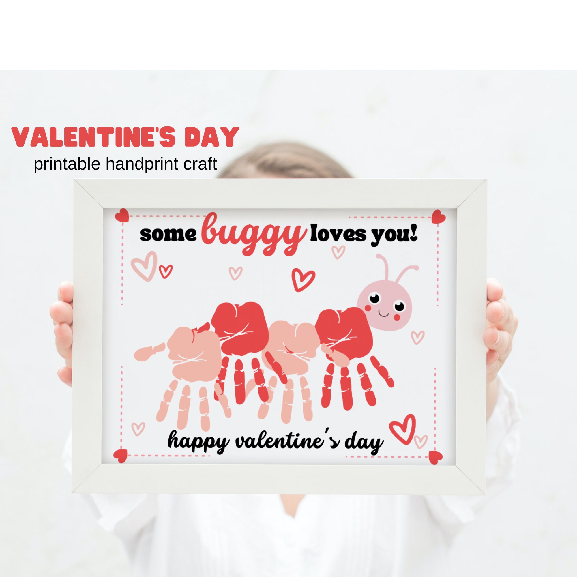 PRINTABLE Valentines Day Handprint Art Craft for Kids, Keepsake Art ...