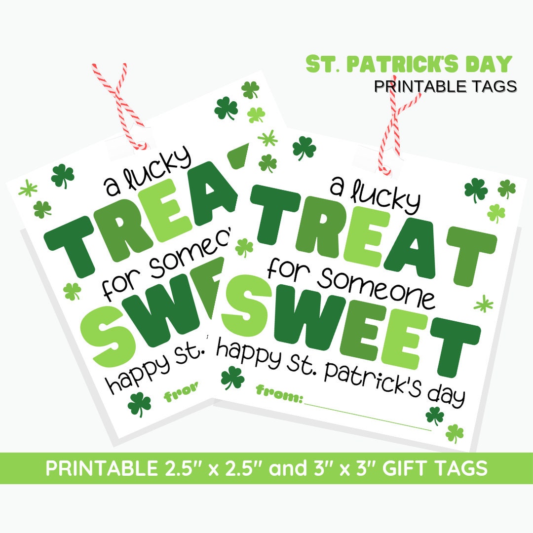 Printable St Patricks Day Gift Tags, St Patricks Day Classroom Teacher ...