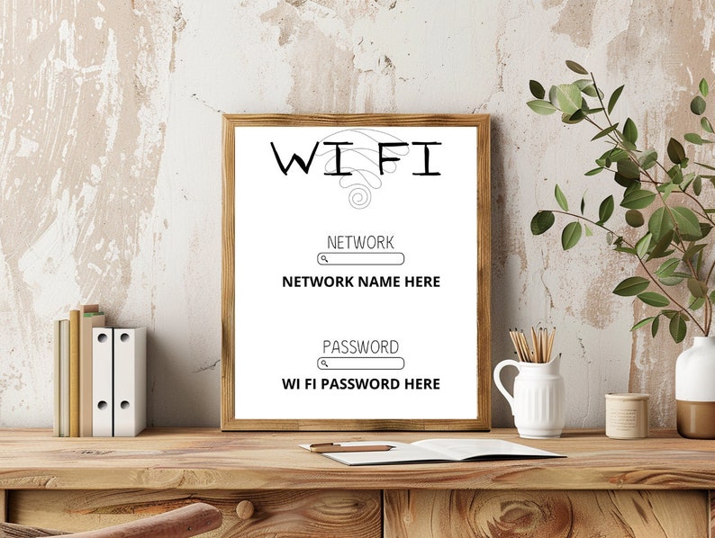 Business Sign Canva Template, Wifi Password Sign Printable, Editable ...