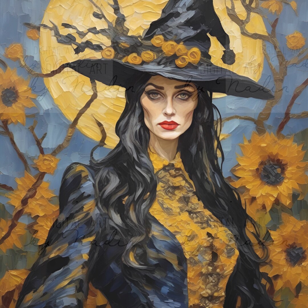 Enchanting Witch, Art Digital Illustrations, Magical Wall Decor, Witchy ...