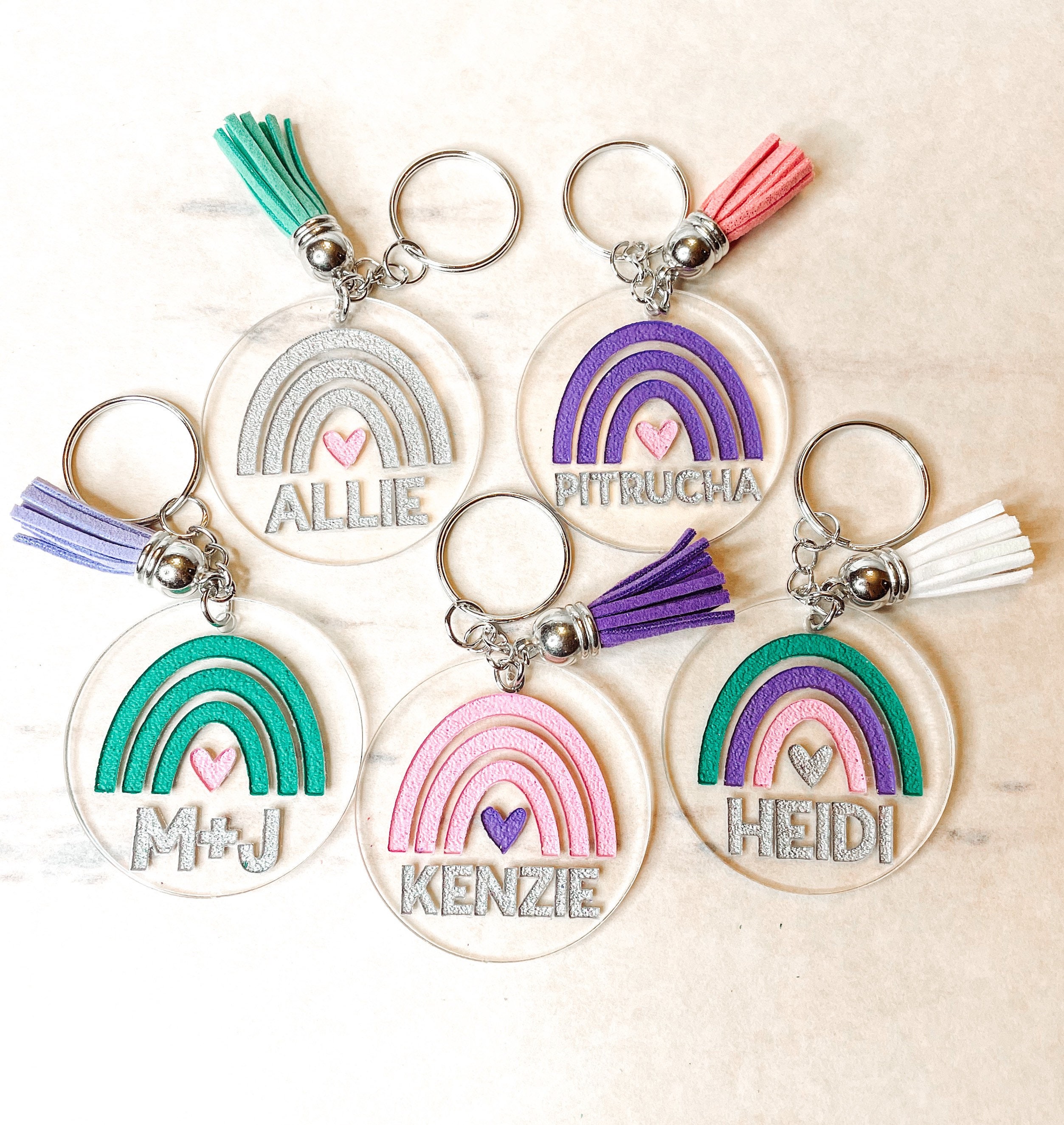 Personalized Name Keychain, Custom Name Tag, Backpack Keychain, Acrylic ...