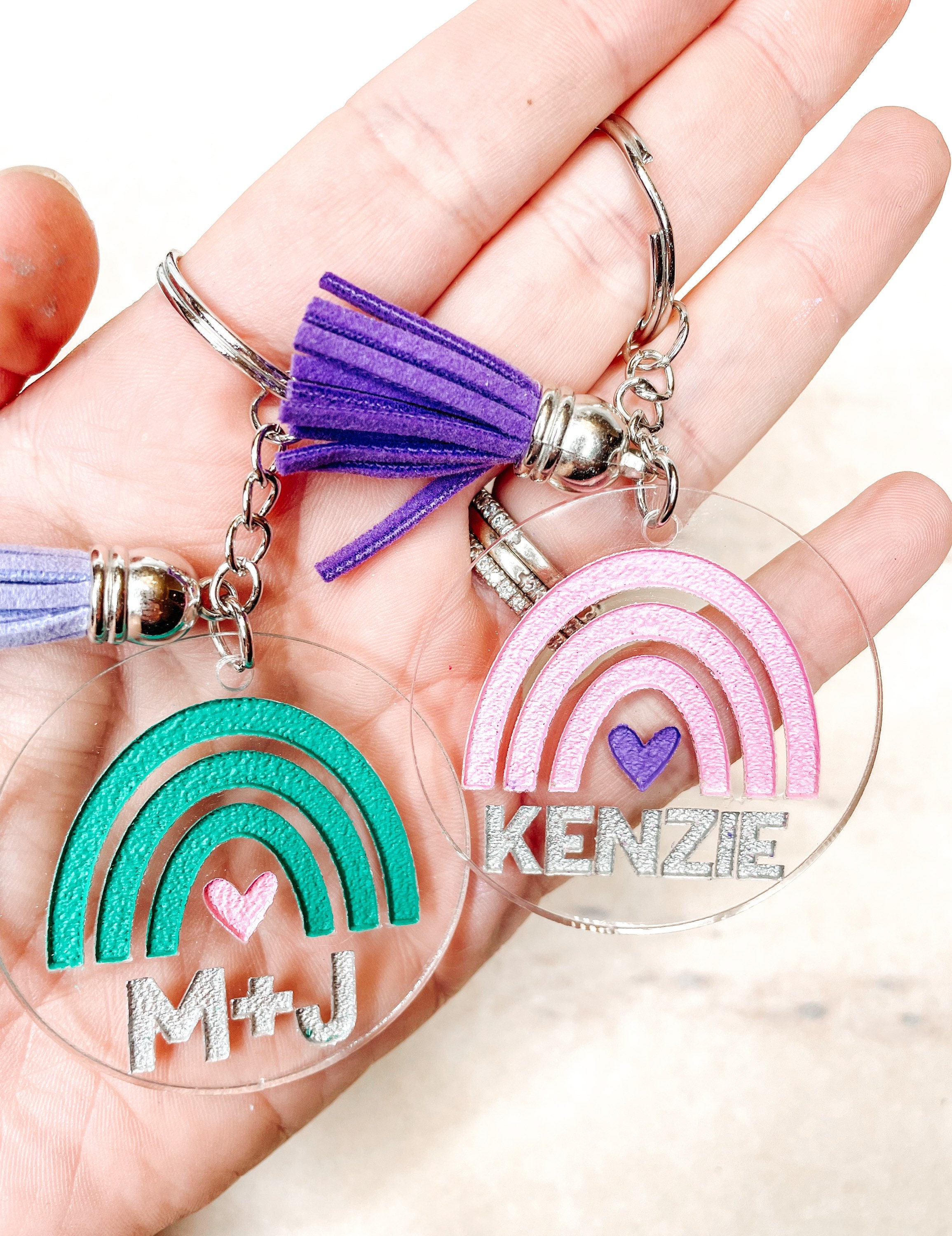 Personalized Name Keychain, Custom Name Tag, Backpack Keychain, Acrylic ...