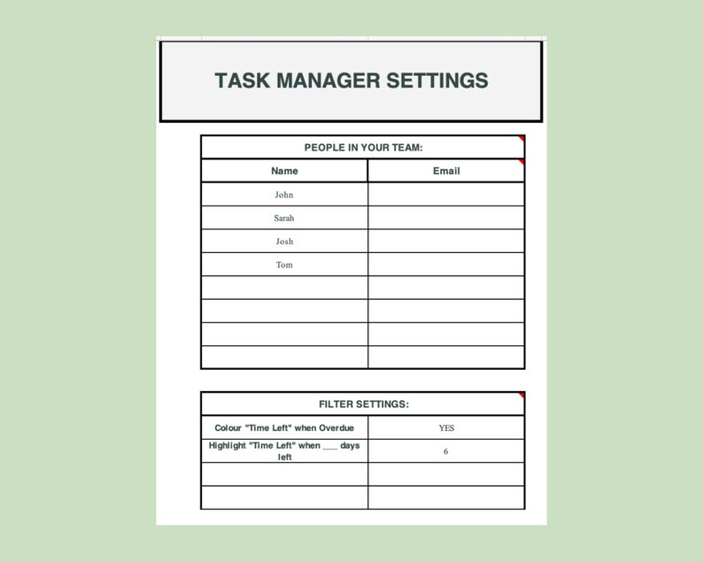 Team Task Manager: Excel Template With Kanban Board - Etsy