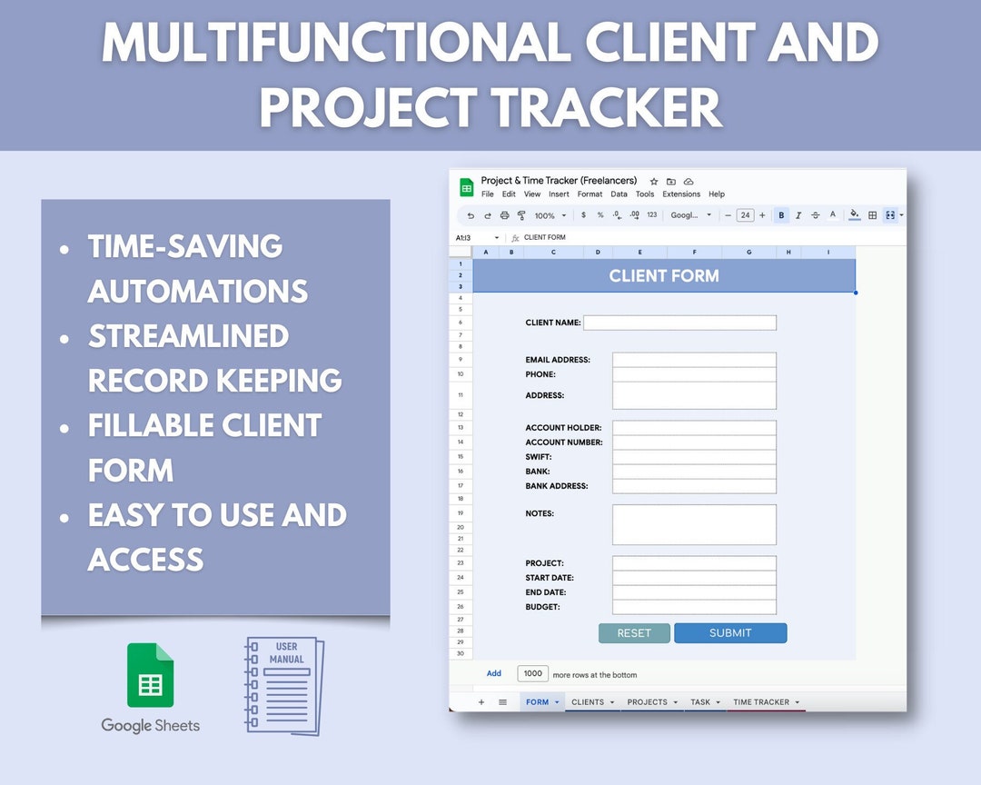 Automated Project & Time Tracker - Etsy