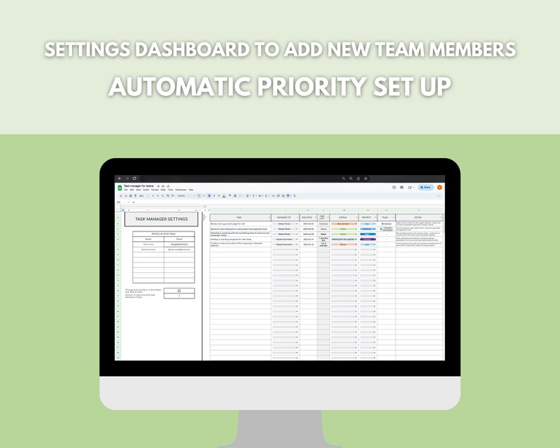 Team Task Manager: Automated Priorities, Recurring Tasks (google Sheet Template) - Etsy