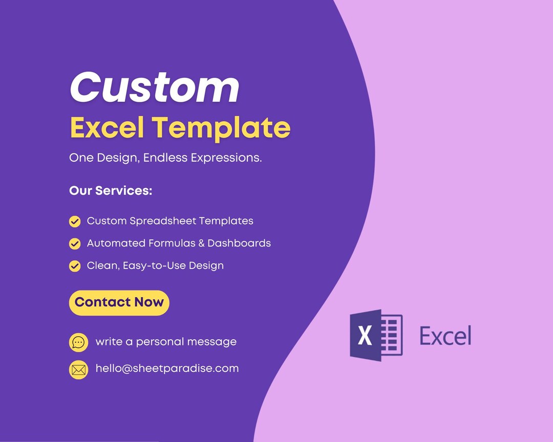 Custom Excel Template | Personalized Spreadsheet Design | Business ...