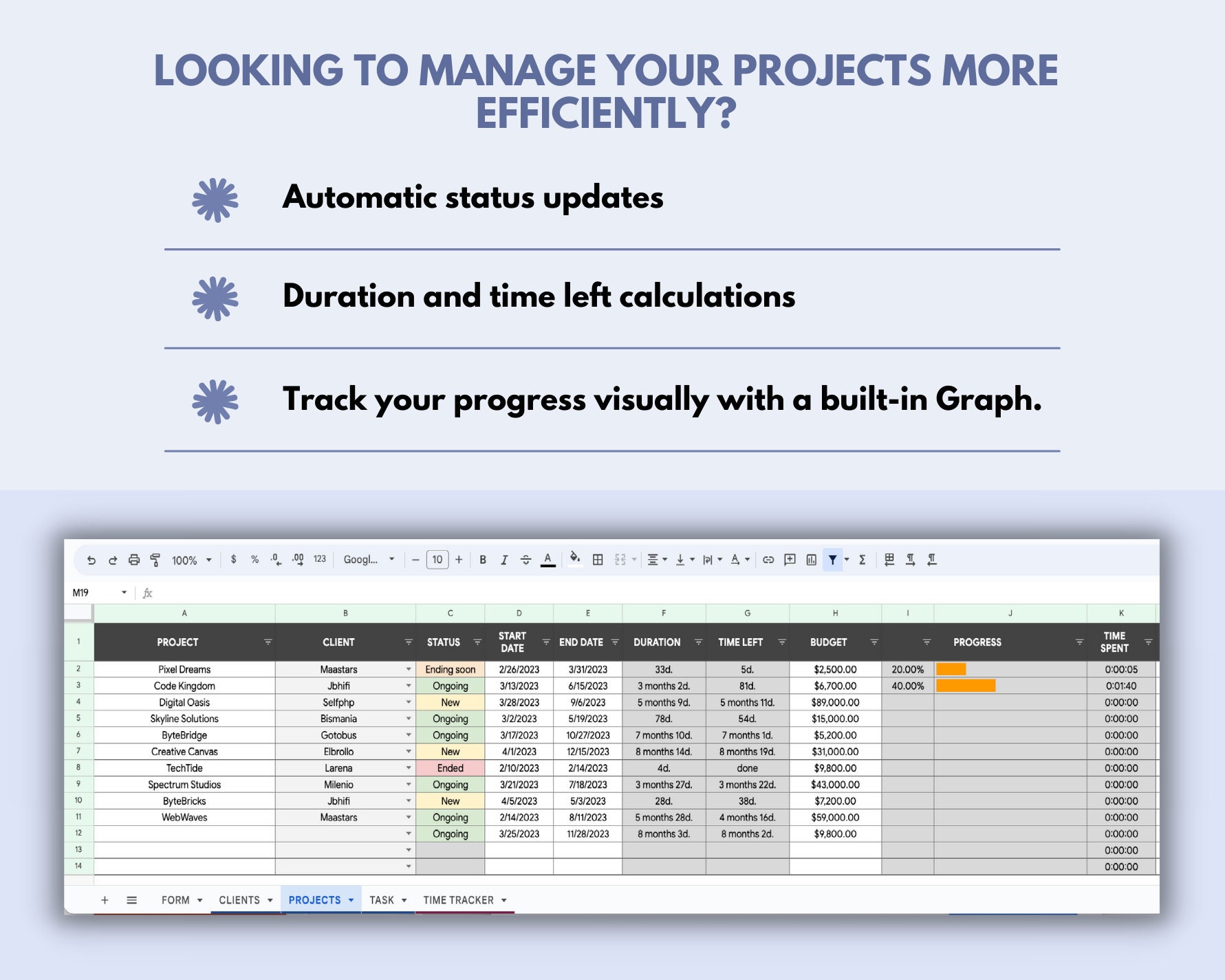 Automated Project & Time Tracker - Etsy