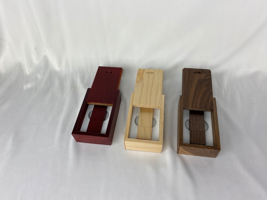 Thin Walnut USB Flash Drive & Wooden USB Box Set - Blank USB Set ...