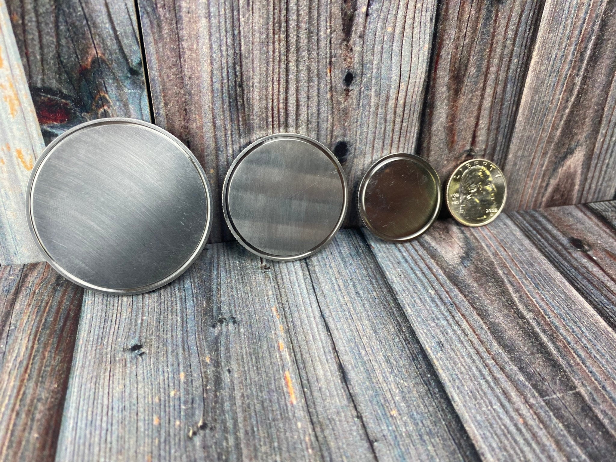 Titanium Coin Blanks Challenge Coin Reed Edge Grooved Mirror Finish 40 ...