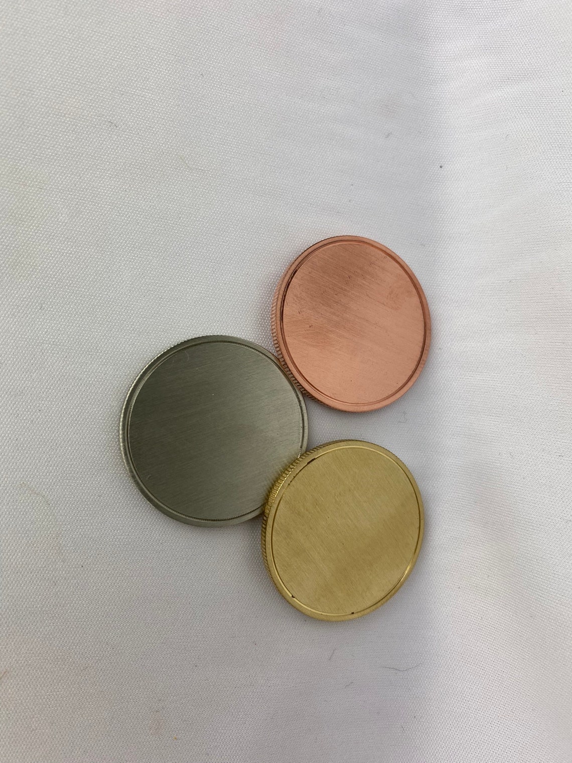 Brass Blanks - Challenge Coin - Reed Edge - Grooved - Mirror Finish -40 ...