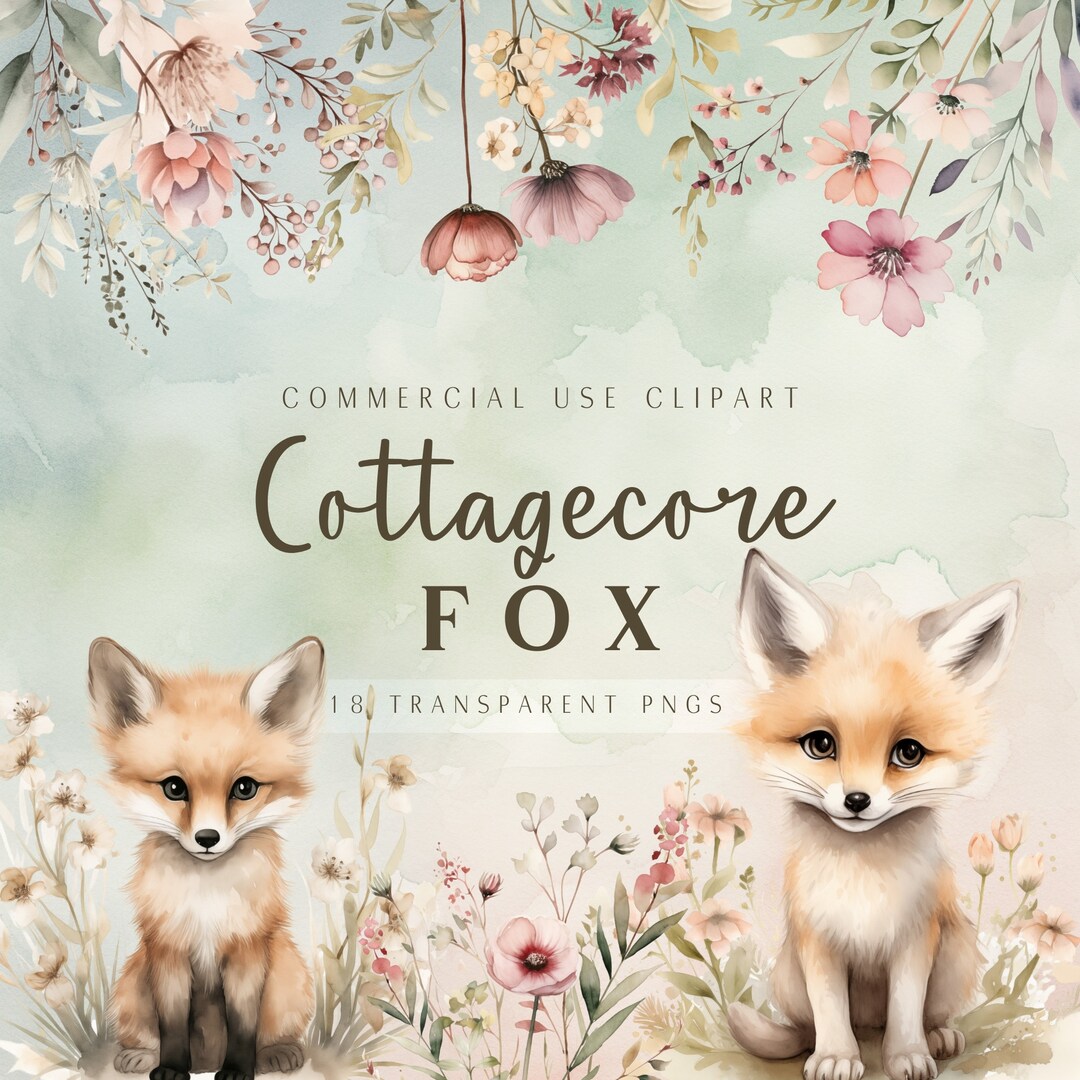 Cottagecore Fox Clipart Clipart for Commercial Use Cottagecore Clipart ...