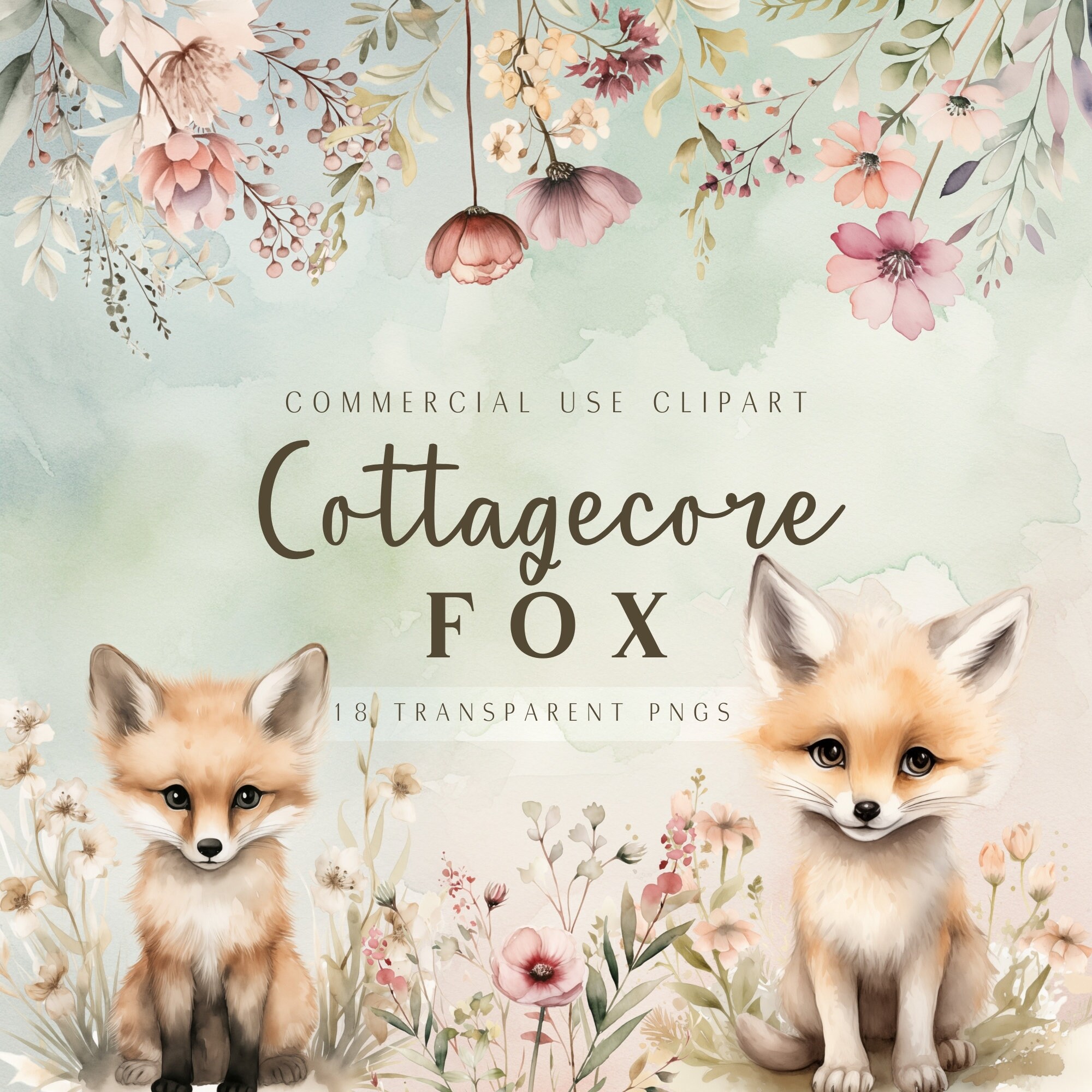 Cottagecore Fox Clipart Clipart for Commercial Use Cottagecore Clipart ...