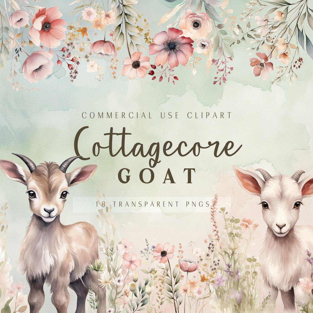 Cottagecore Goat Clipart Clipart for Commercial Use Cottagecore Clipart ...