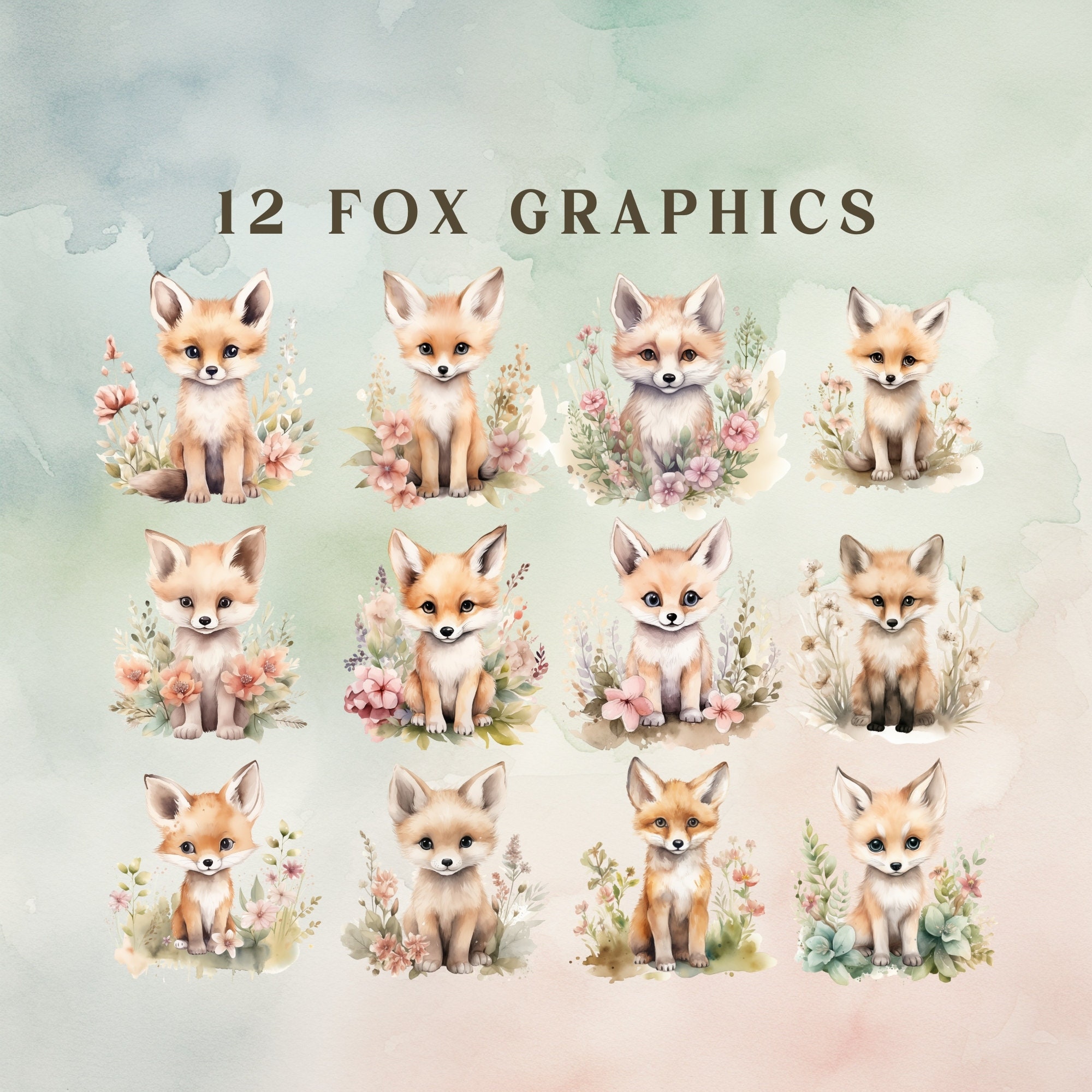 Cottagecore Fox Clipart Clipart for Commercial Use Cottagecore Clipart ...
