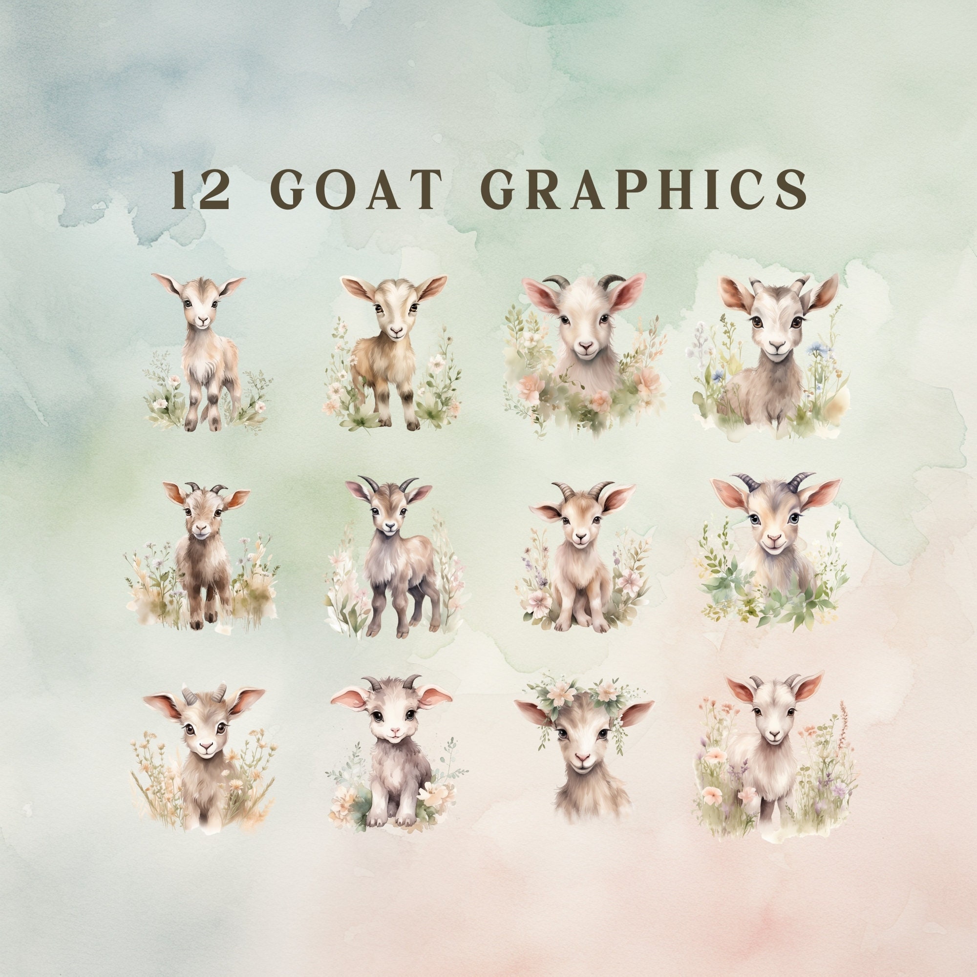 Cottagecore Goat Clipart Clipart for Commercial Use Cottagecore Clipart ...